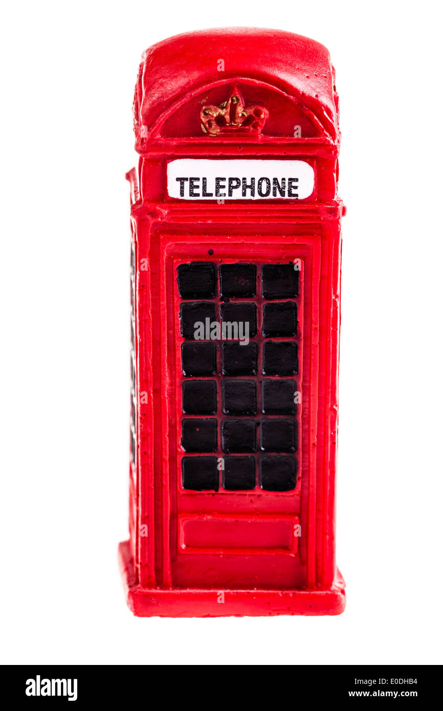 a typical red english phone booth isolated over a white background ...