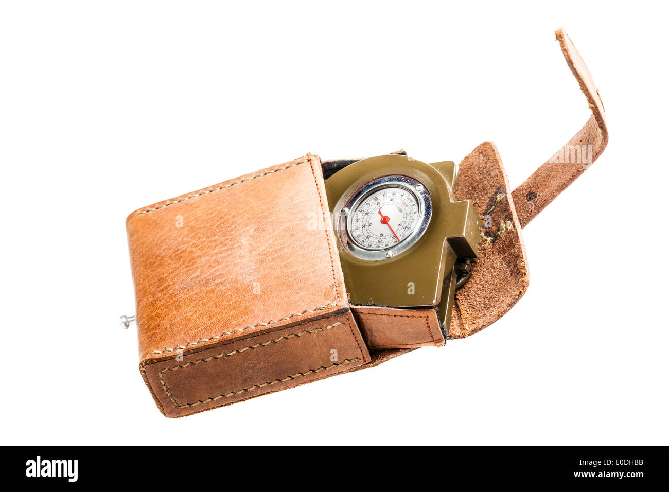 an old military chinese compass isolated over a white background Stock ...