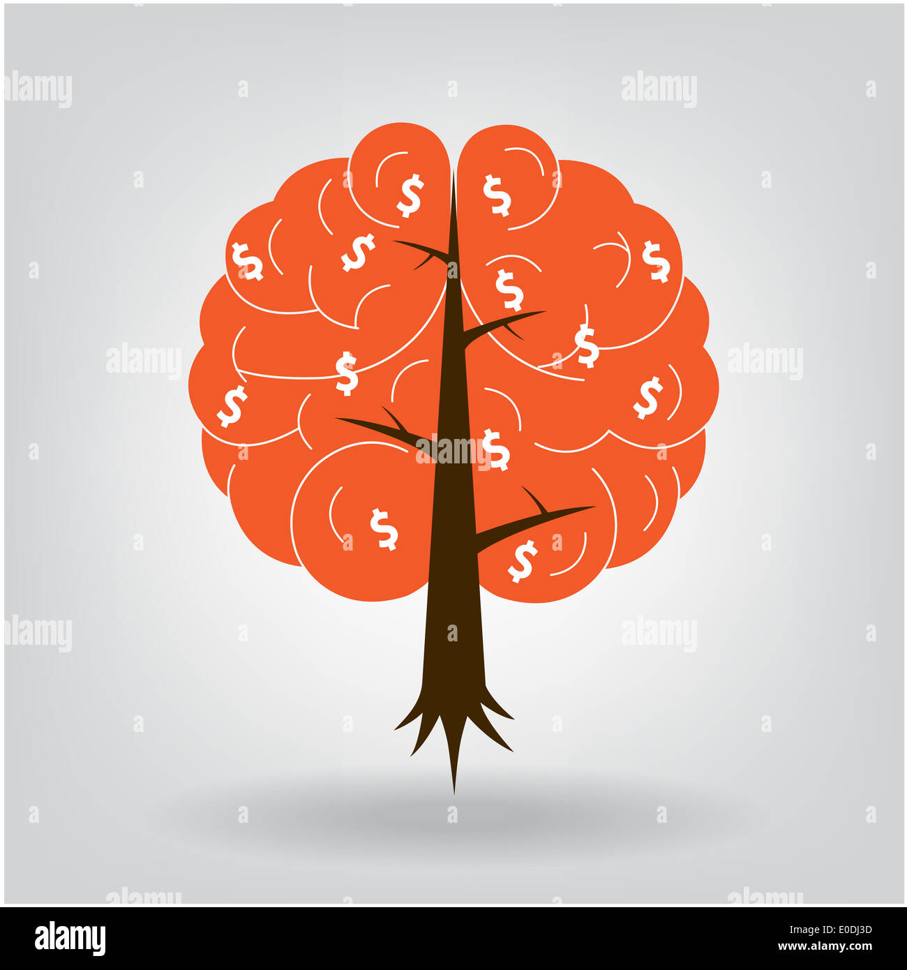 Brain tree illustration, tree of knowledge, medical, environmental or ...