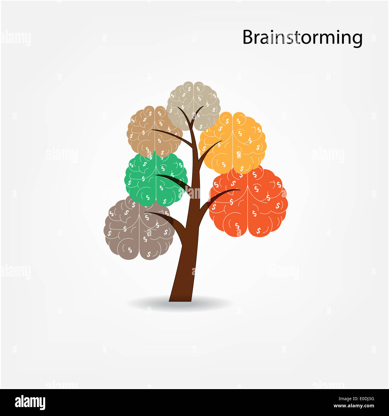 Brain tree illustration,brainstorm sign, tree of knowledge, medical ...