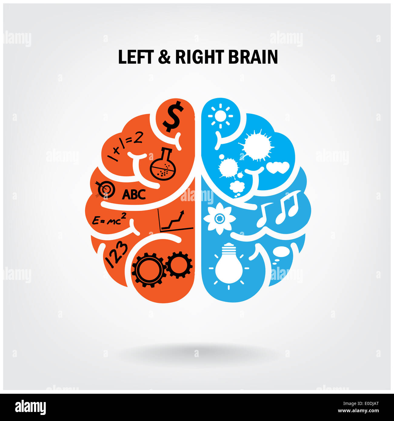 Creative left brain and right brain Idea concept background Stock Photo ...