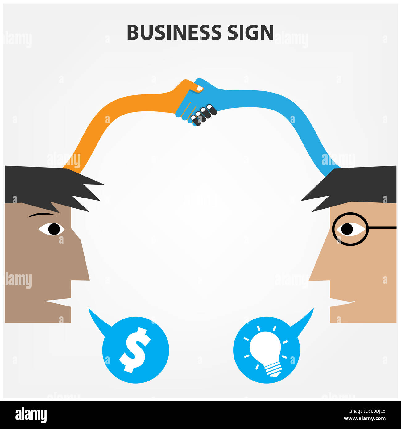 Handshake abstract sign . Business creative concept. Deal, contract ...