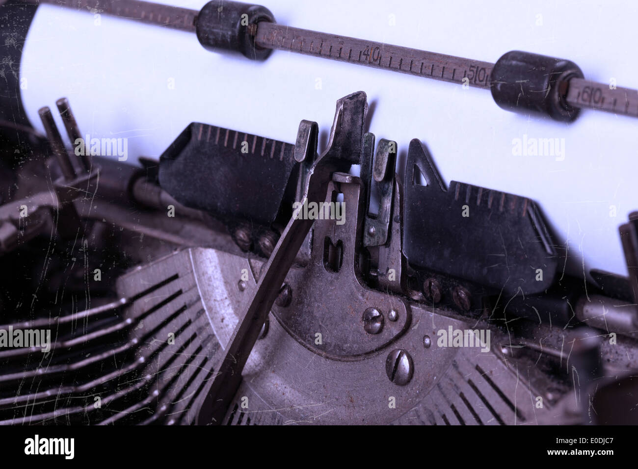 Close-up of an old typewriter with paper, vintage look Stock Photo - Alamy