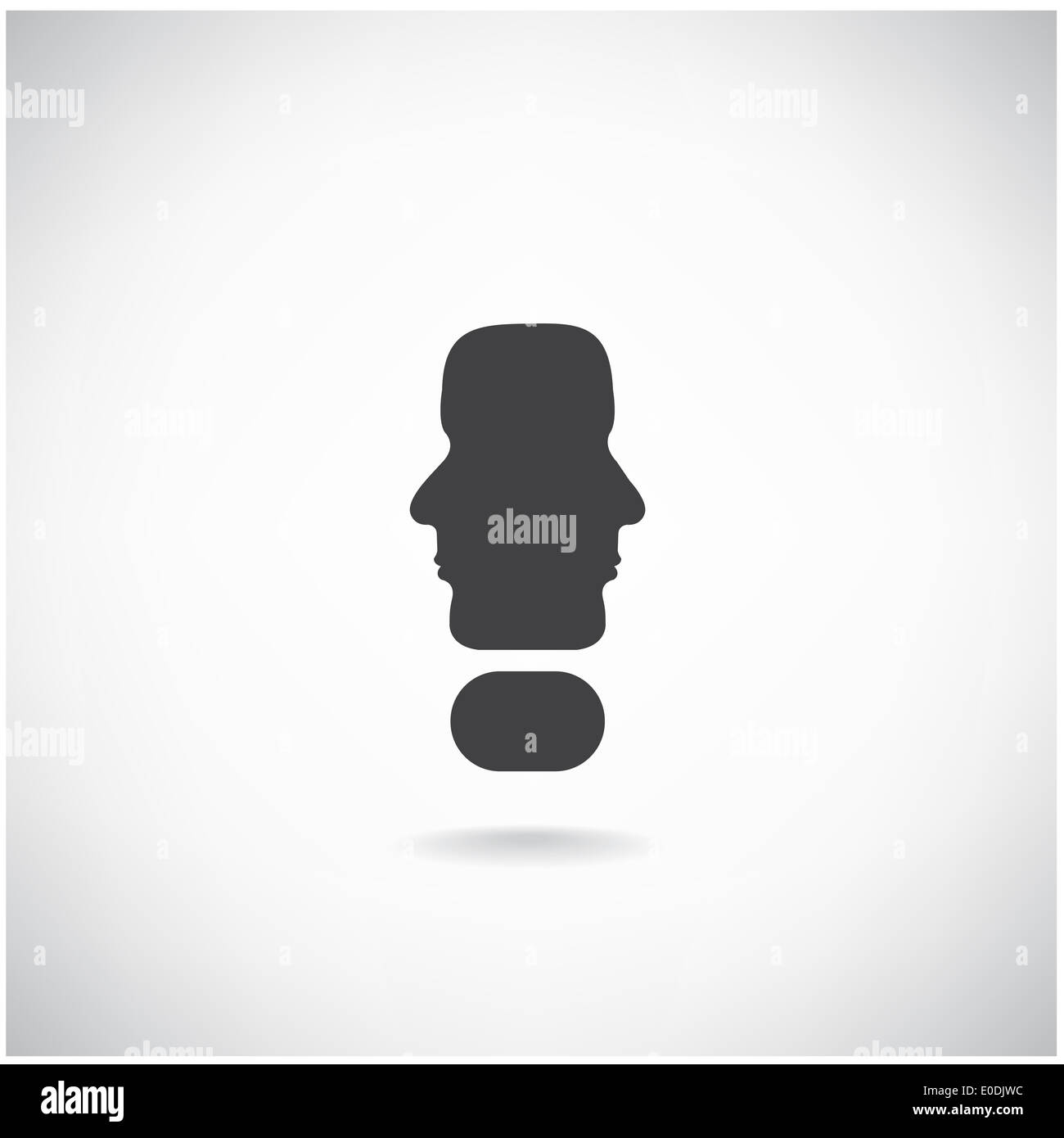 exclamation mark man head symbol Stock Photo - Alamy