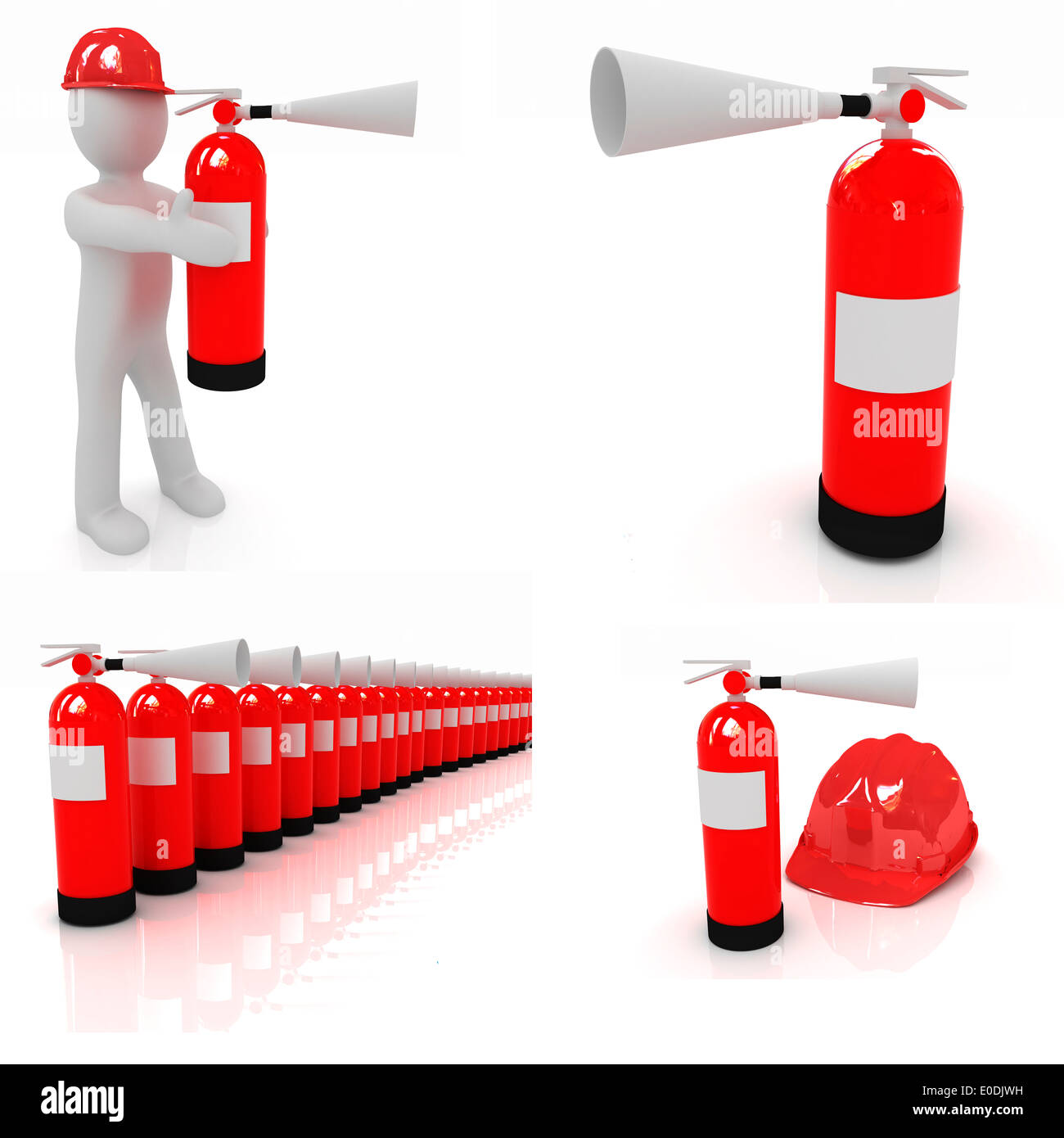 Fire extinguisher set on a white background Stock Photo - Alamy