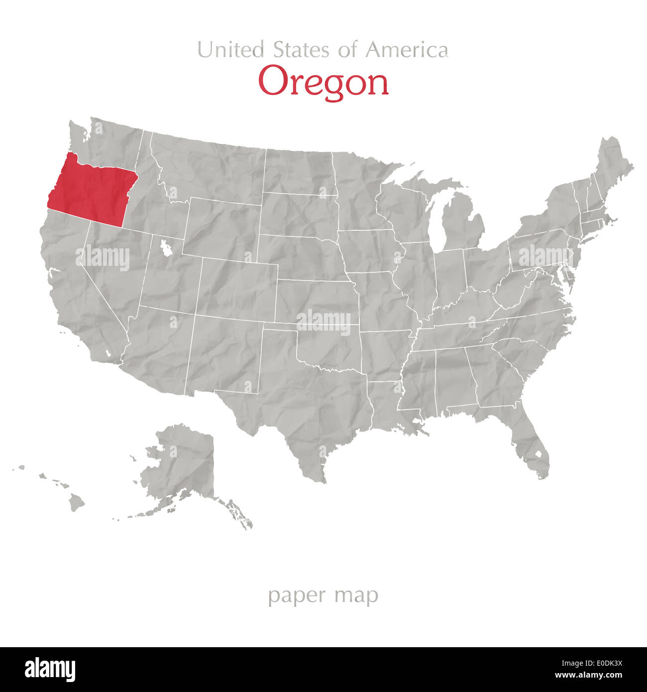 Oregon and United States outline map isolated on white background Stock ...