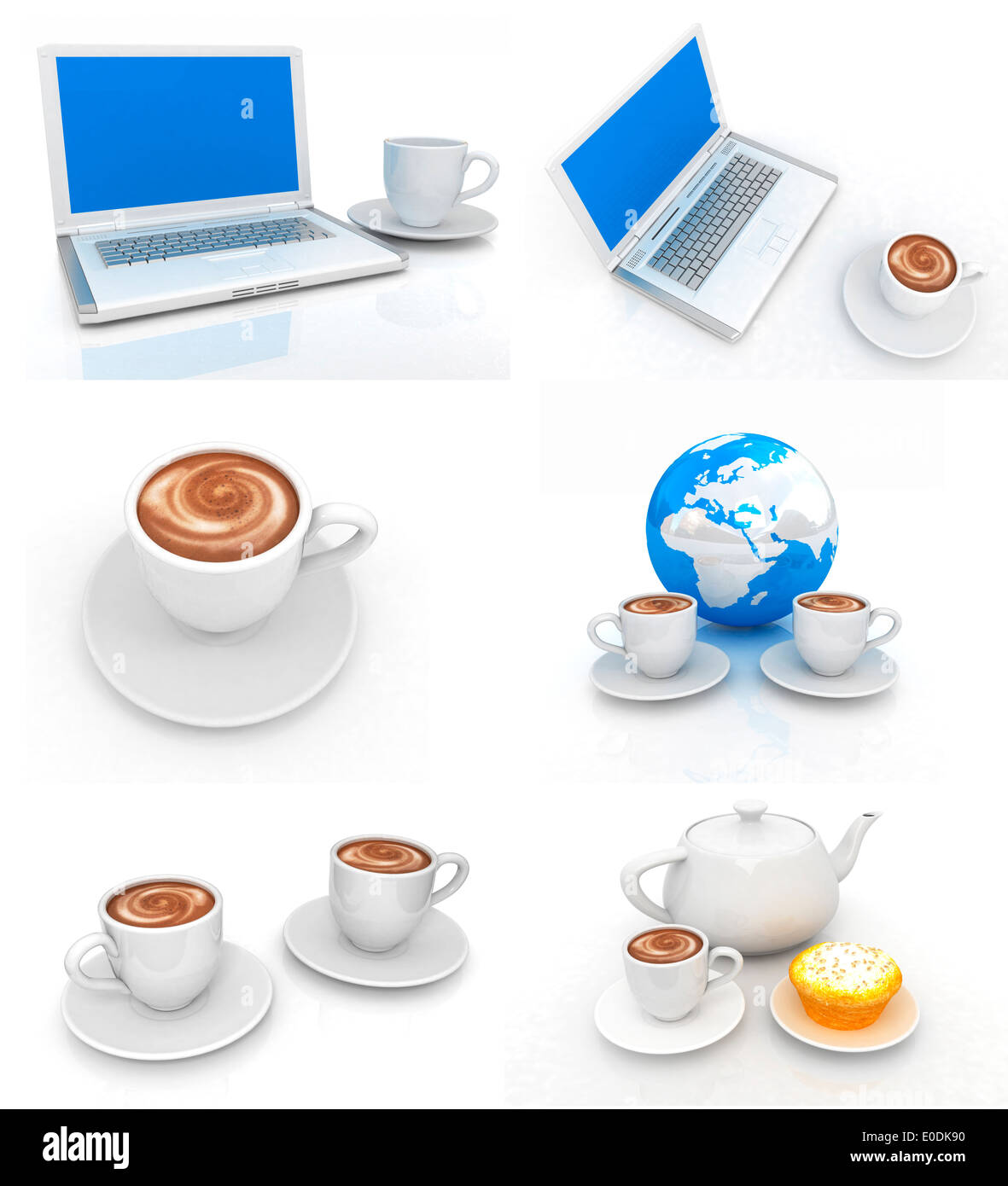 Coffee set on white background Stock Photo - Alamy