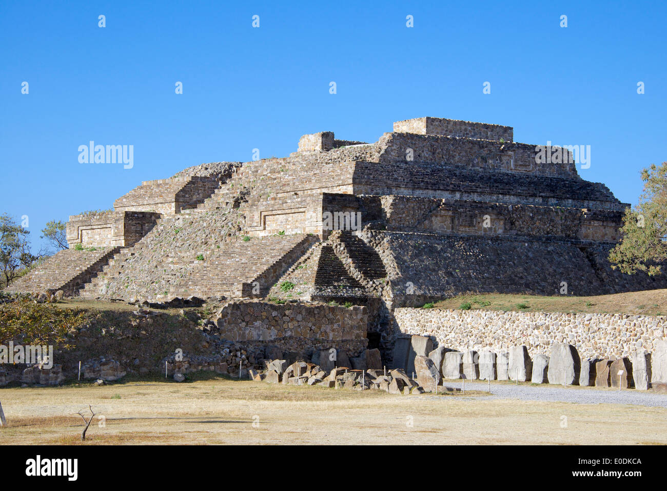 Dancers building Edifice M Zapotec ruins Monte Alban Oaxaca Province ...