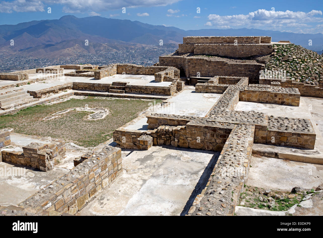 Restored houses and Plaza Zapotec ruins Atzompa Oaxaca Province Mexico ...