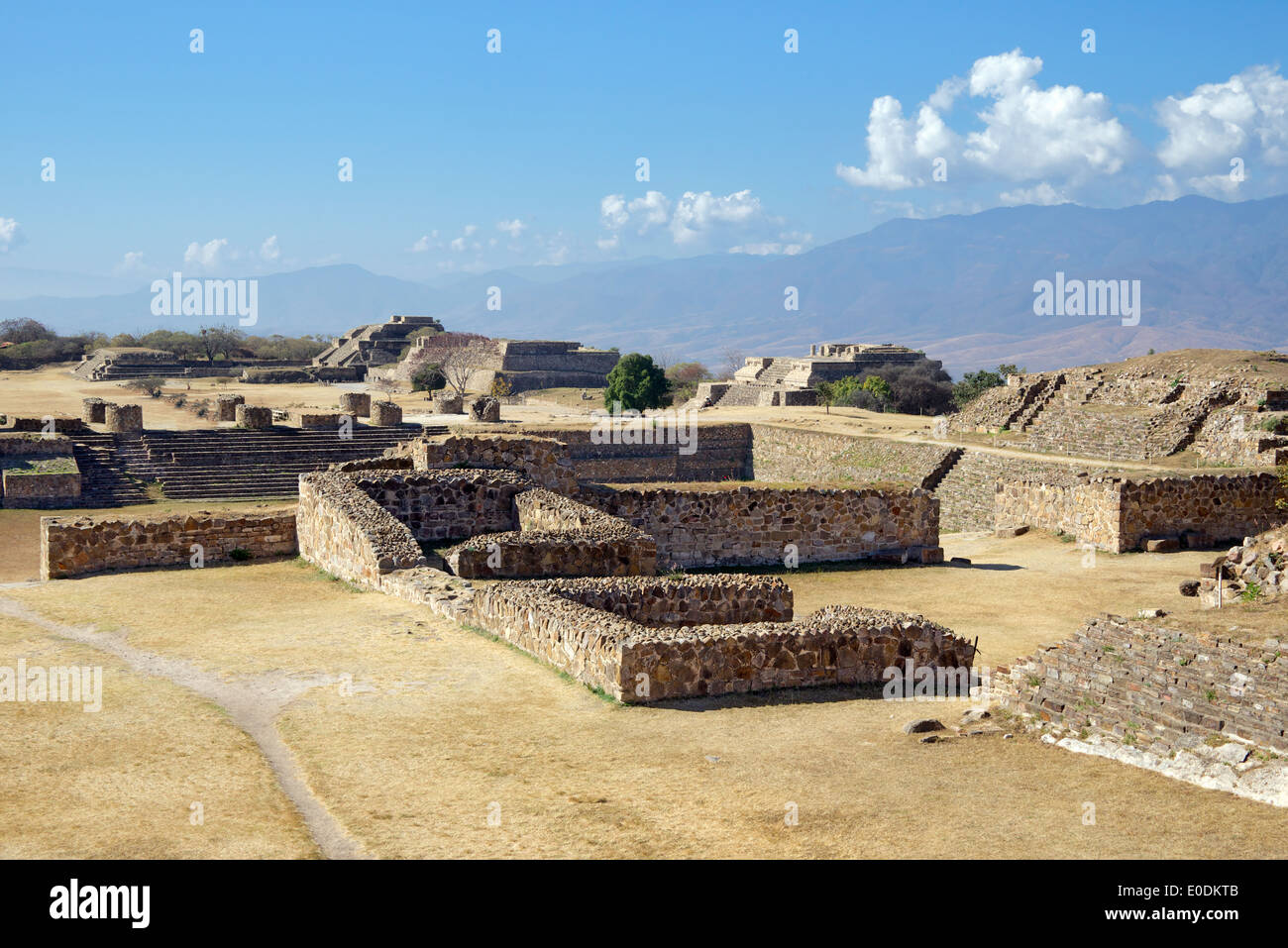 Sunken Patio North Platform Zapotec ruins Monte Alban Oaxaca Province ...