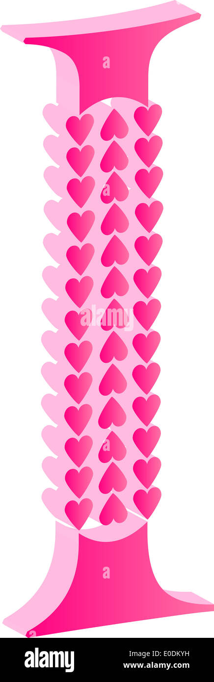 3D Alphabet Letter I Love Concept Vector Stock Photo - Alamy