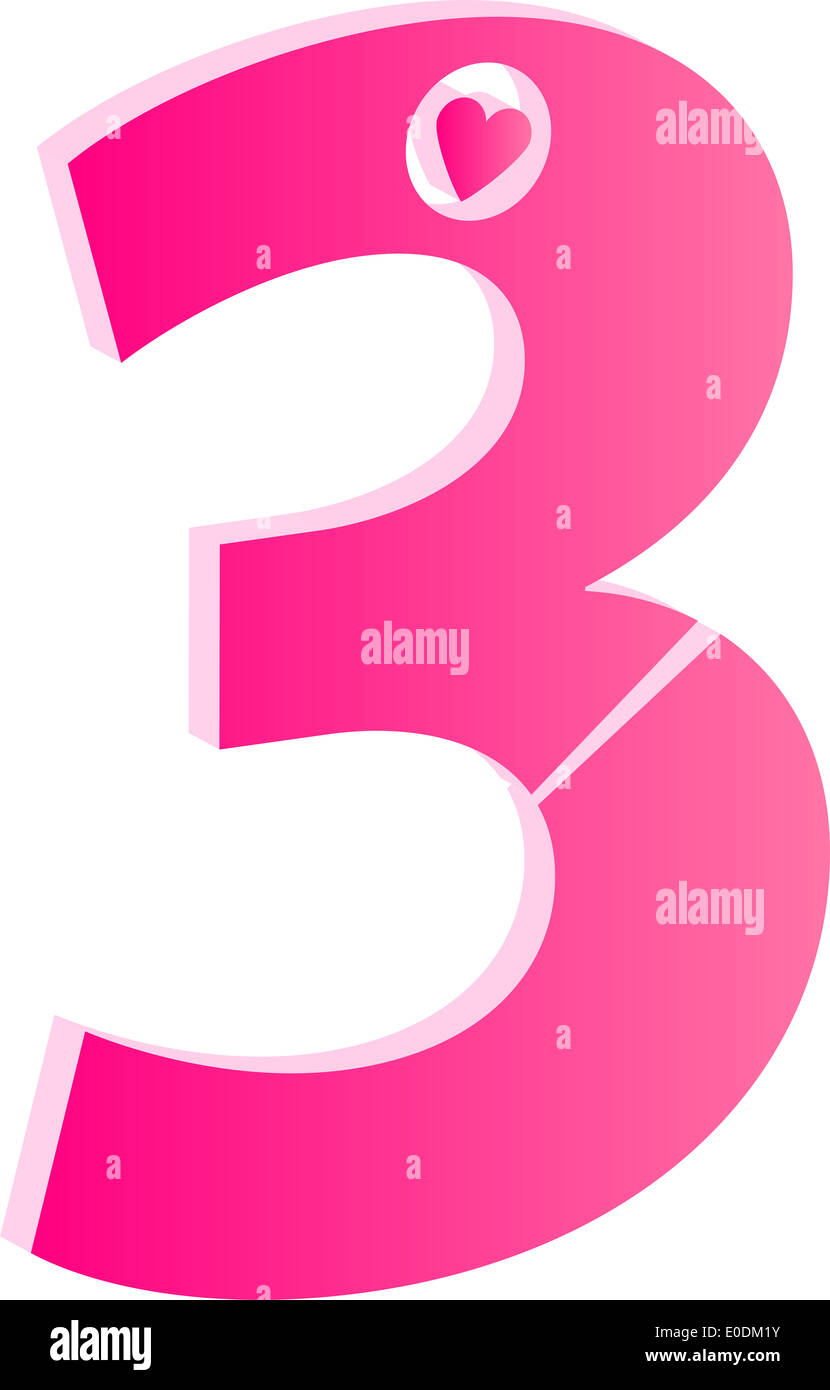 3D Number 3 Love Concept Stock Photo - Alamy