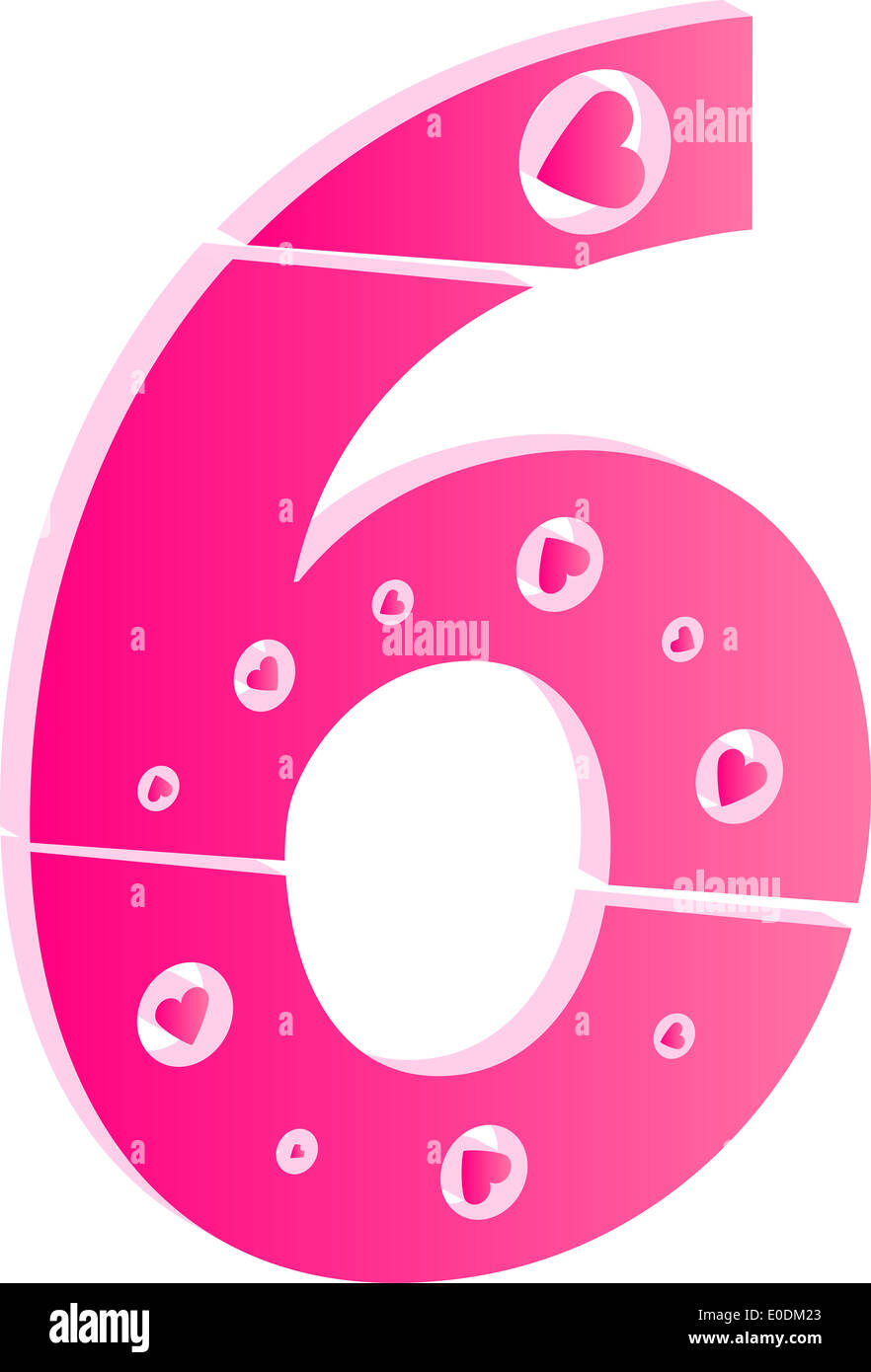 3D Number 6 Love Concept Stock Photo - Alamy
