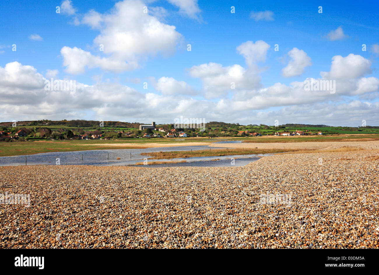 A view of the village of Salthouse, Norfolk, England, UK, from the ...
