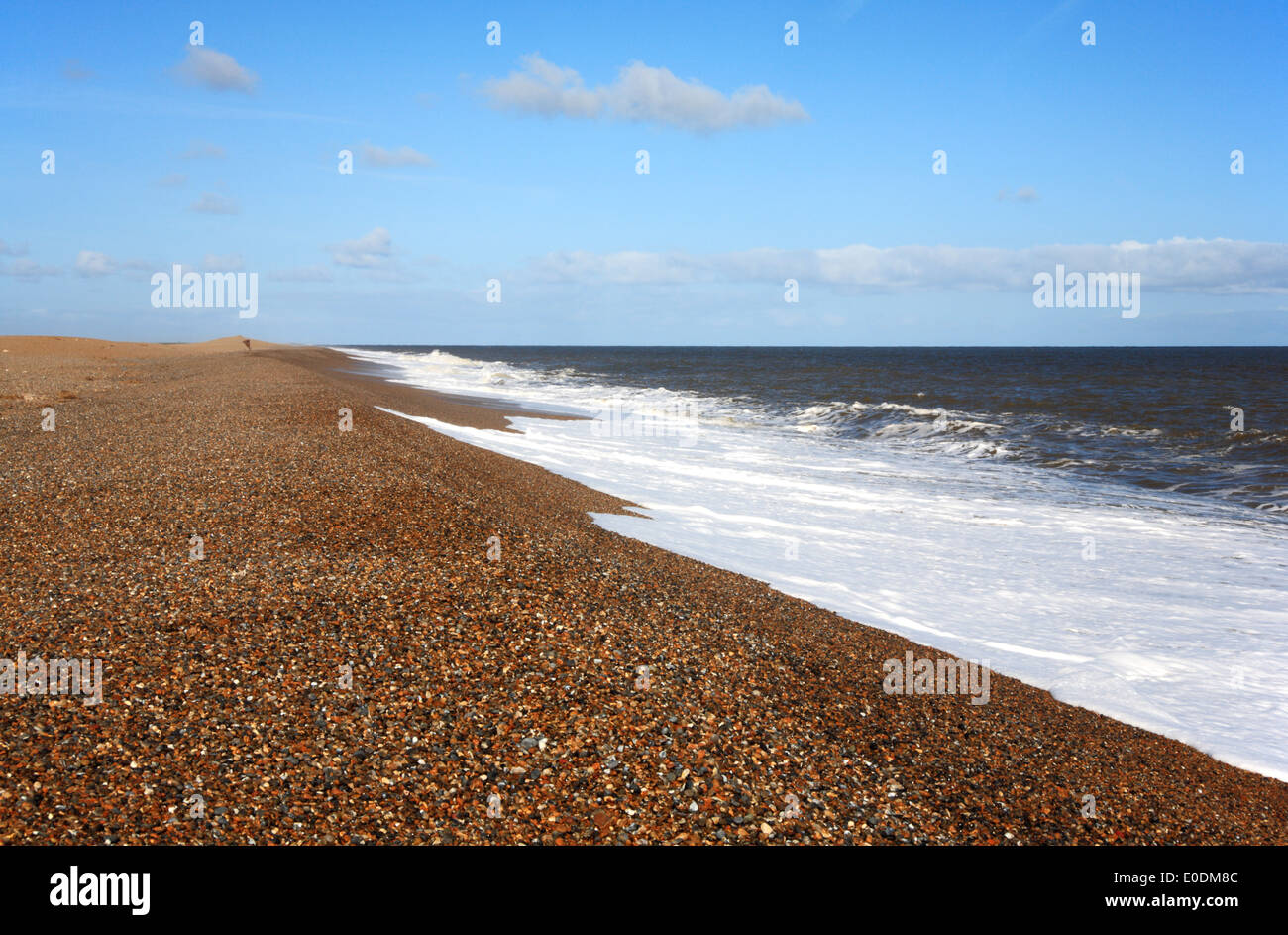 A view of the shingle beach and North Sea at Salthouse, Norfolk ...
