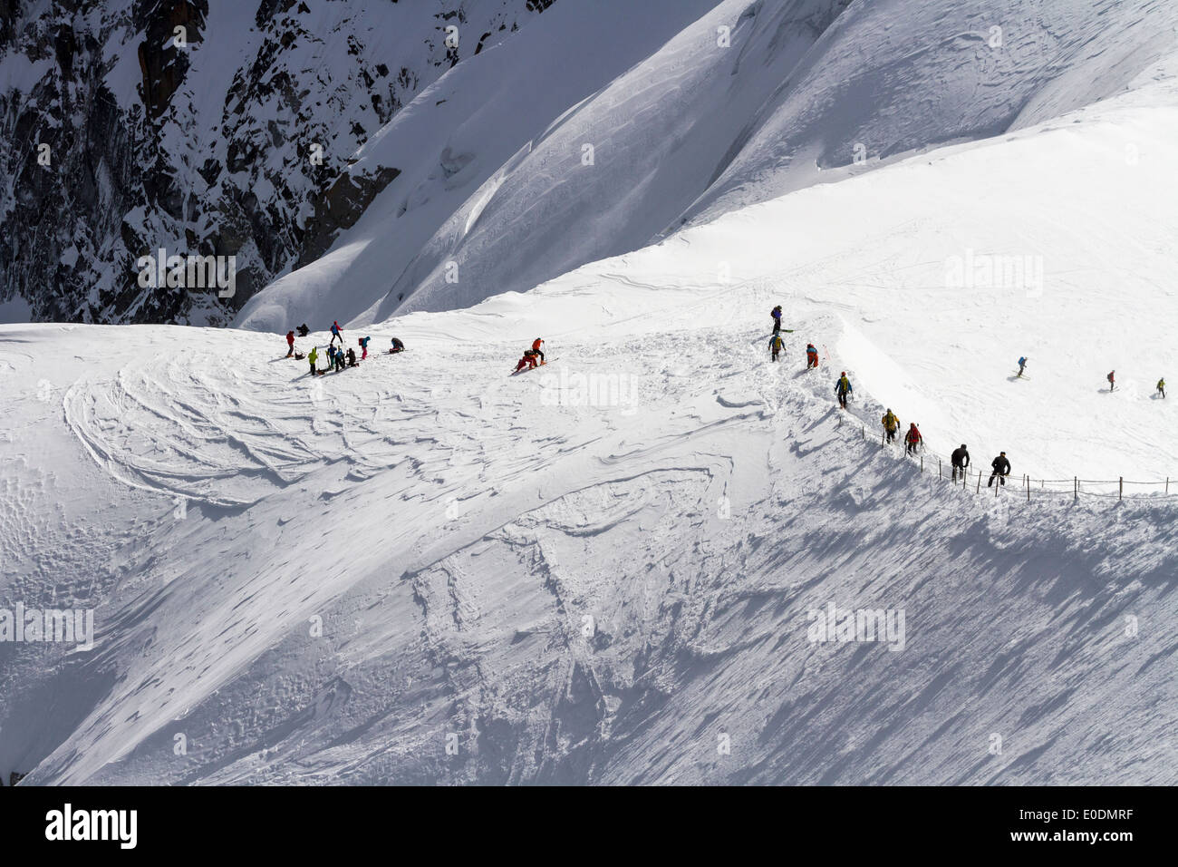 Vallée Blanche, Chamonix Mont Blanc, France - skiers on the glacial ...