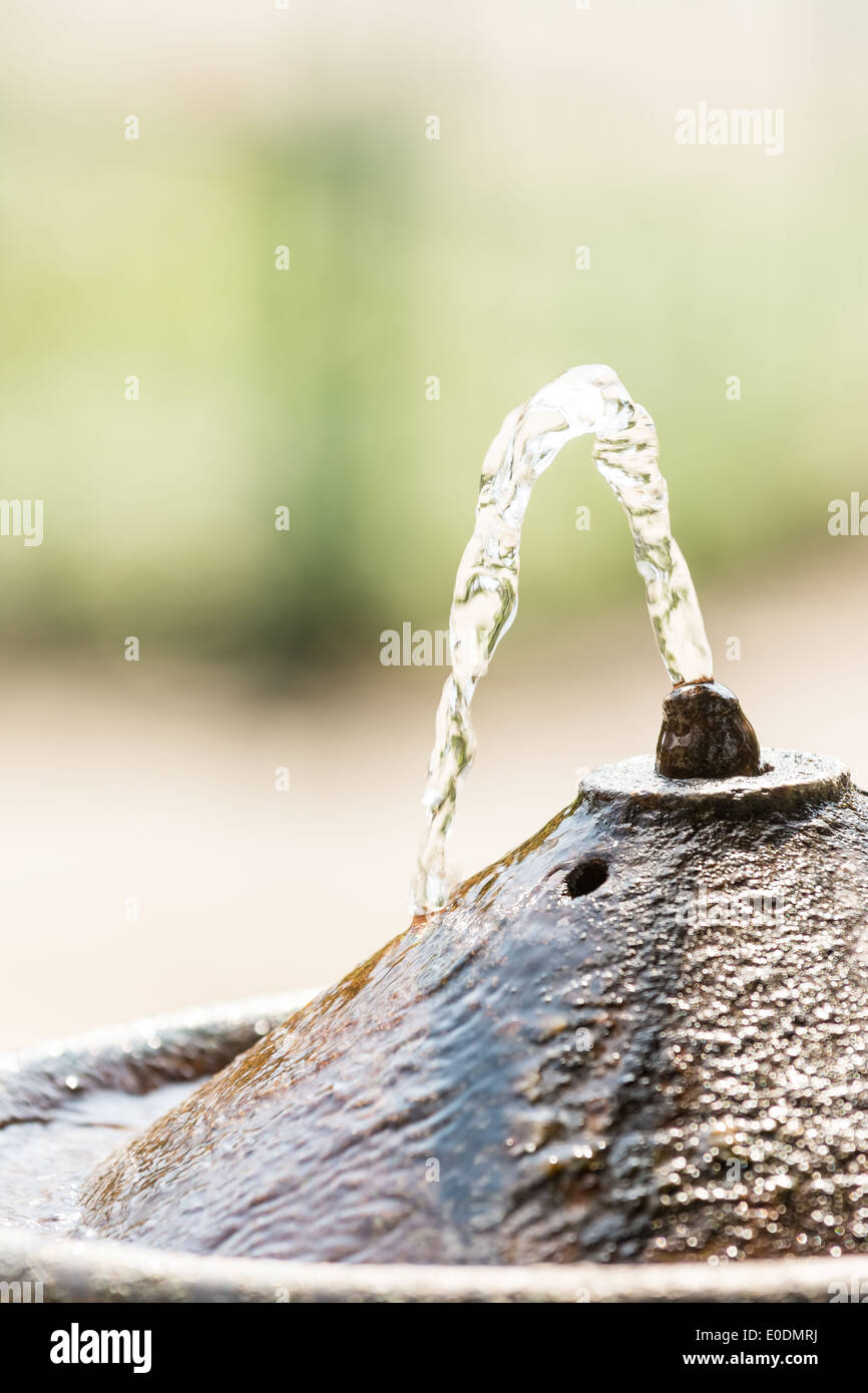 Drinking Public Water Fountain With Water Flowing Close Up Stock Photo ...