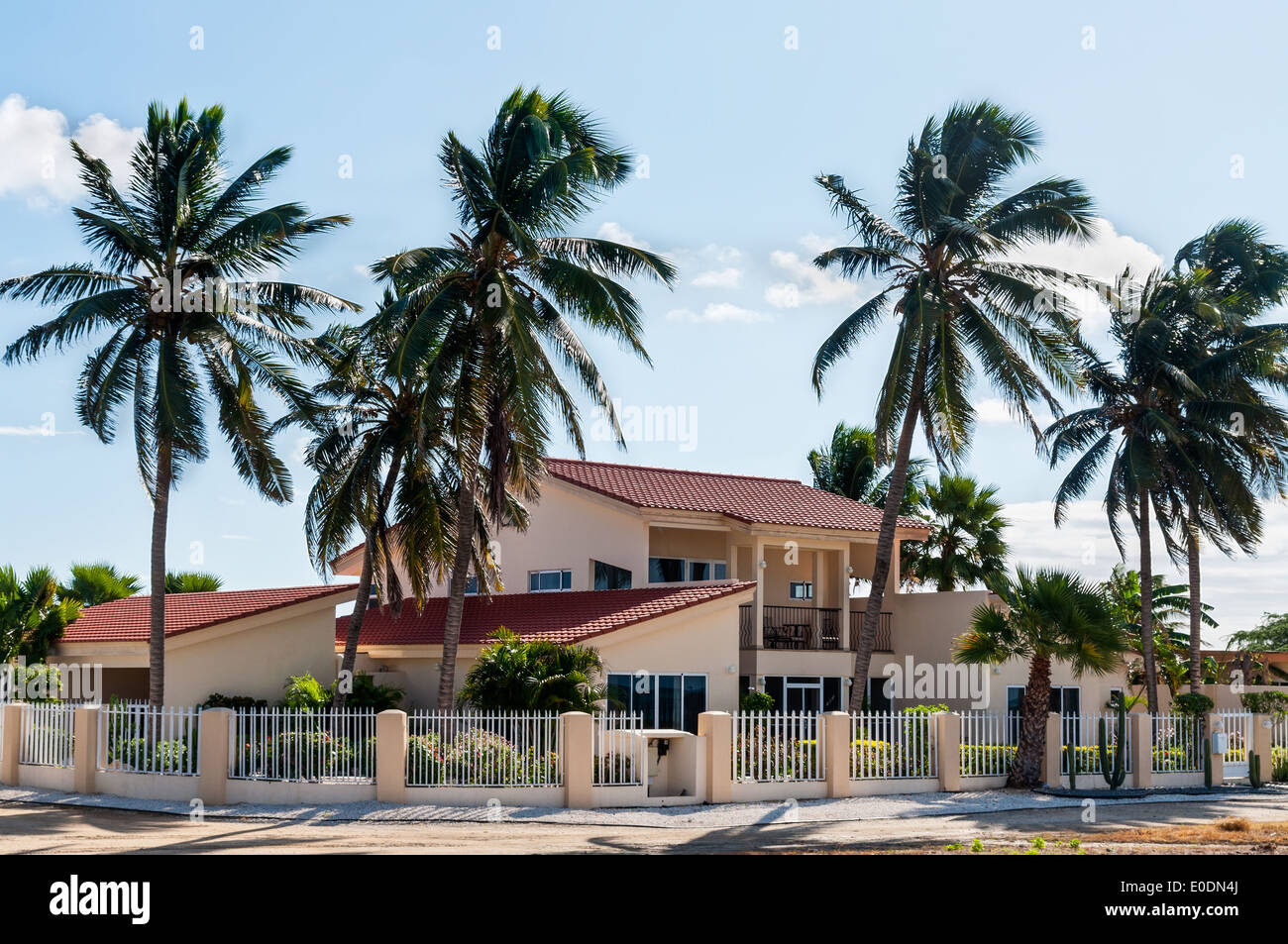 Caribbean architecture in Aruba Island Stock Photo - Alamy
