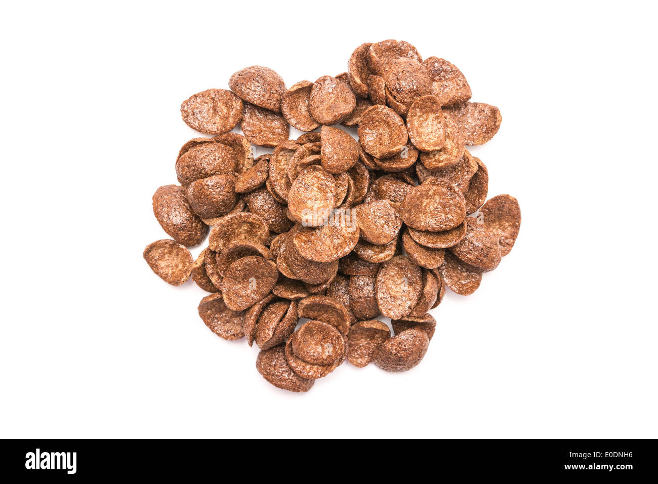 Chocolate Corn Flakes Isolated On White Stock Photo - Alamy