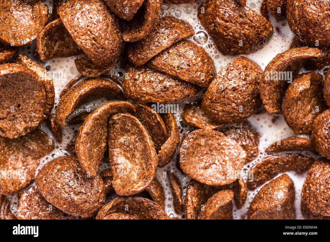 Milk And Chocolate Corn Flakes Breakfast Close Up Stock Photo - Alamy