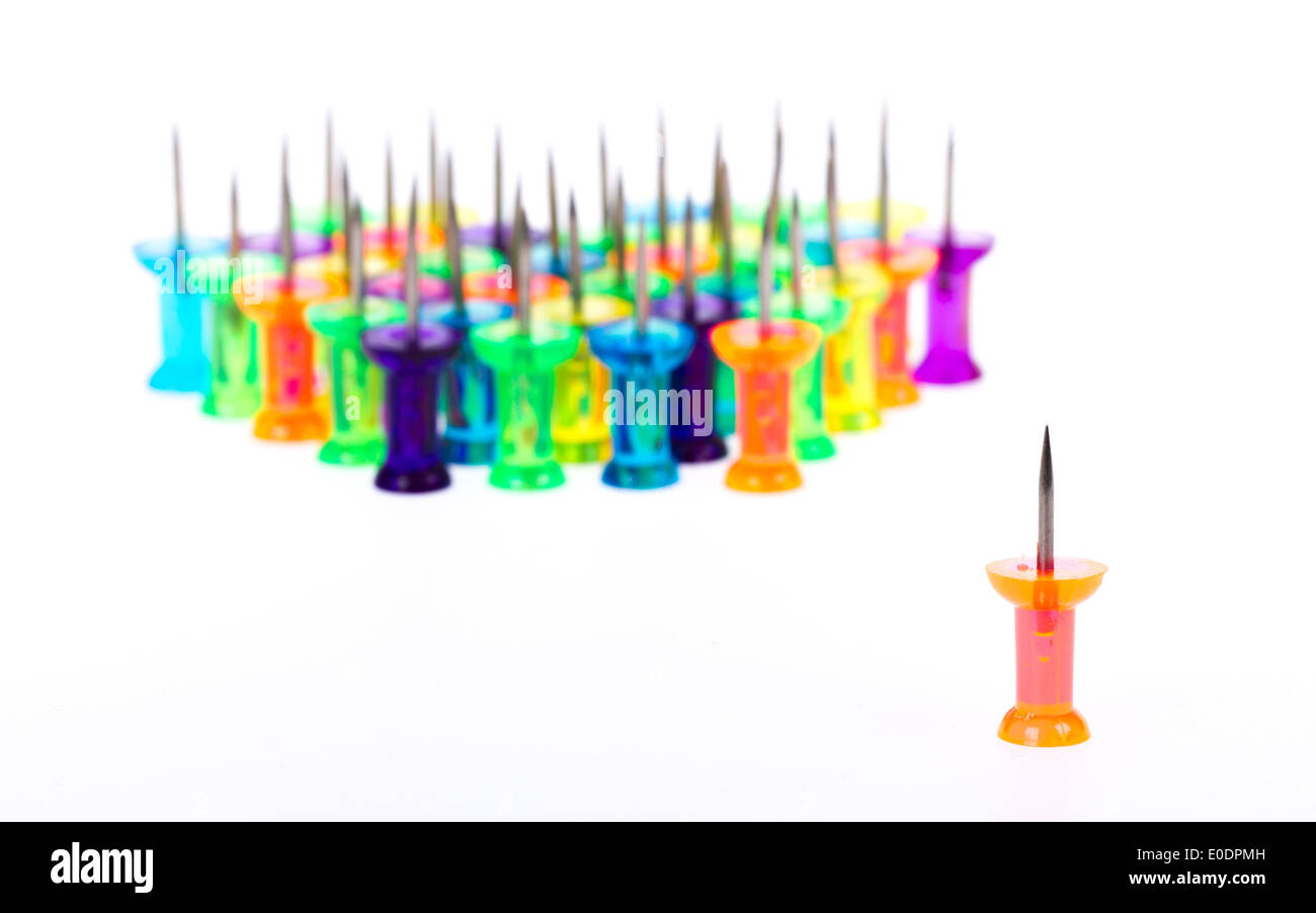 Set of colorful push pins isolated on a white background Stock Photo ...