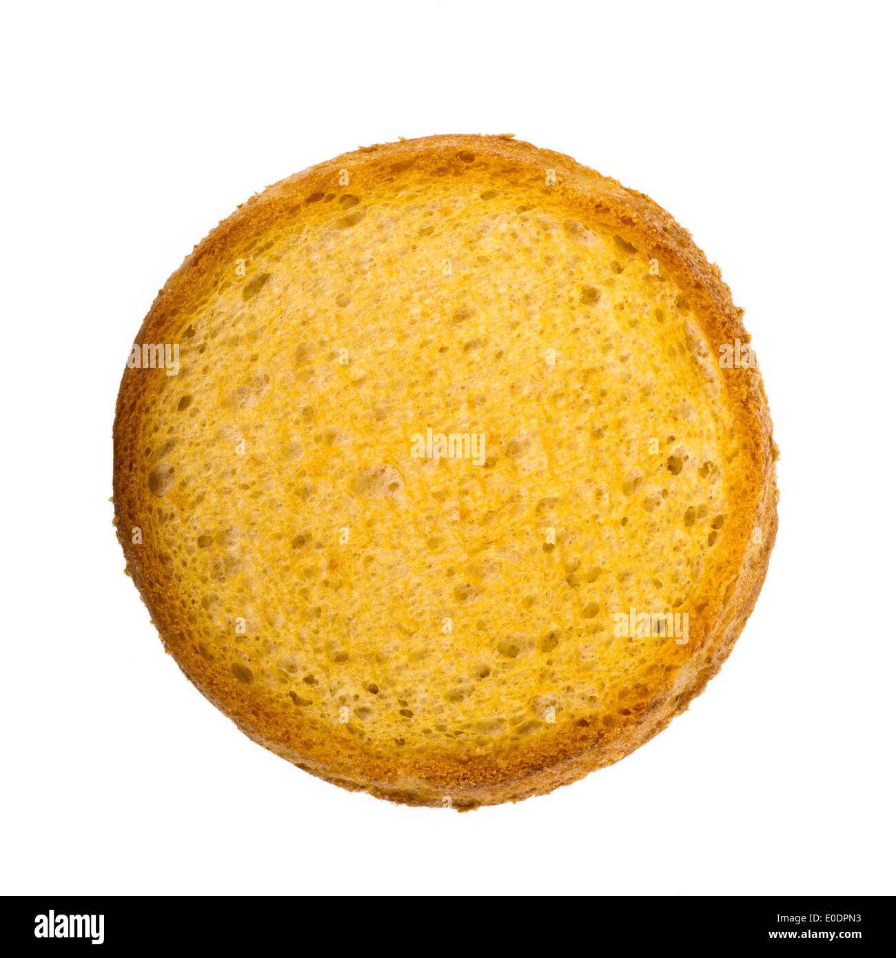 A round rusk, isolated on a white background Stock Photo - Alamy