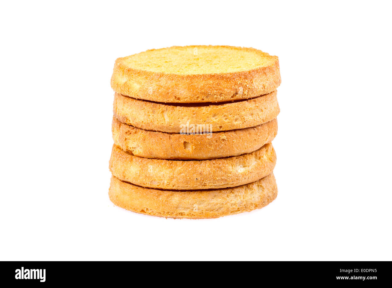 Series of round rusk, isolated on background Stock Photo - Alamy