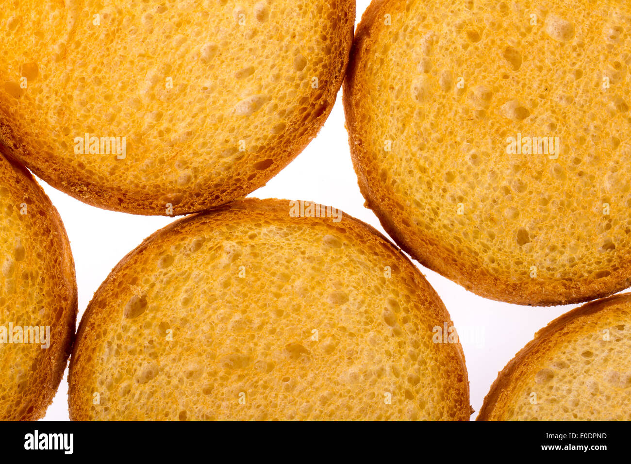 Series of round rusk, isolated on background Stock Photo - Alamy