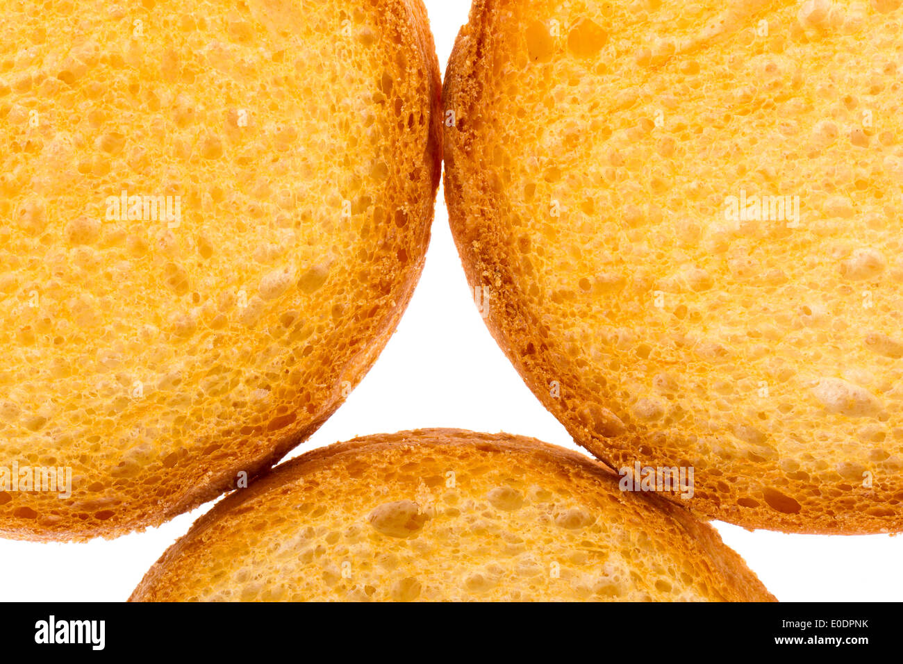 Series of round rusk, isolated on background Stock Photo - Alamy