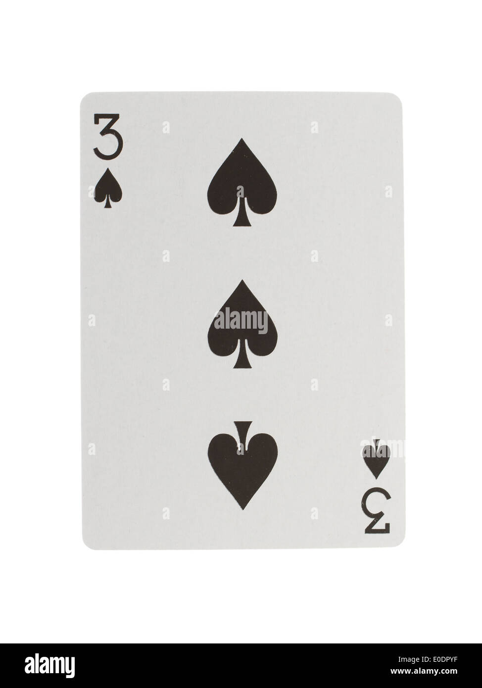 Playing card (three) isolated on a white background Stock Photo - Alamy