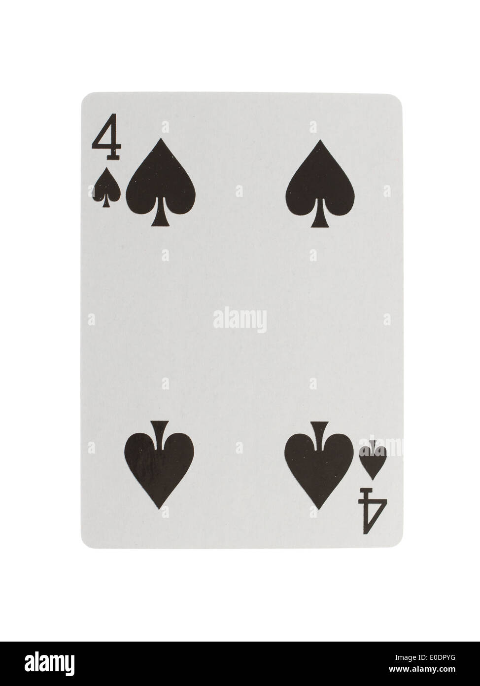 Playing card (four) isolated on a white background Stock Photo - Alamy