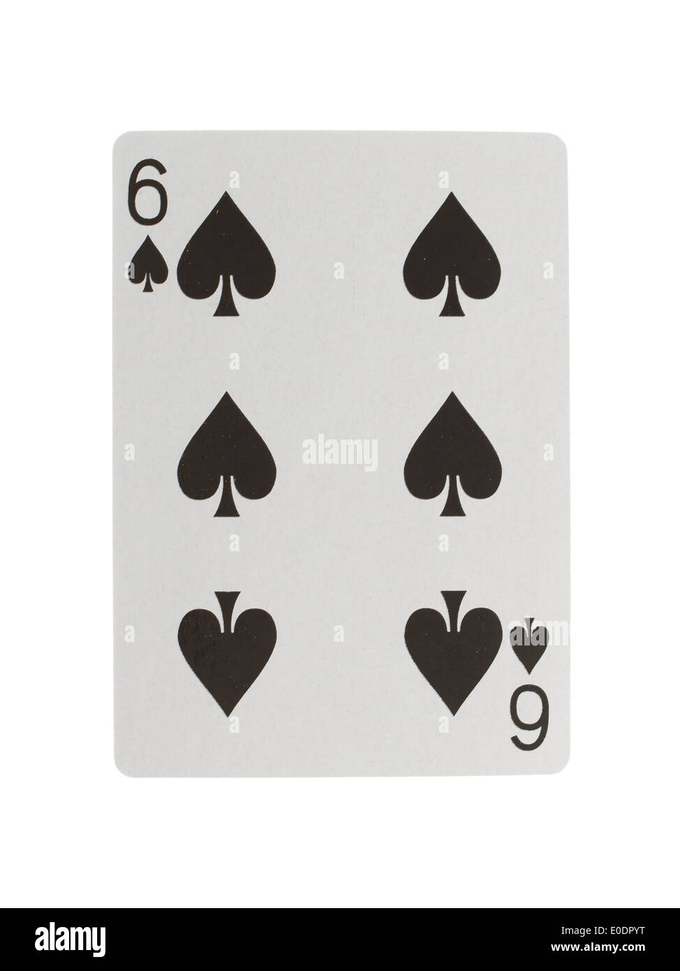 Playing card (six) isolated on a white background Stock Photo - Alamy