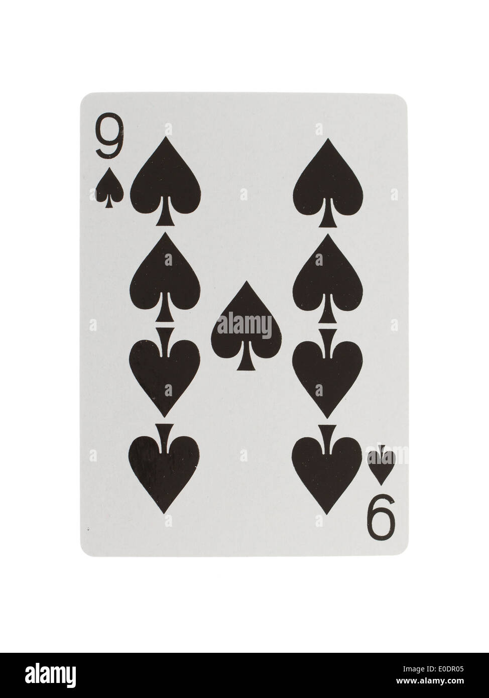 Old playing card (nine) isolated on a white background Stock Photo - Alamy
