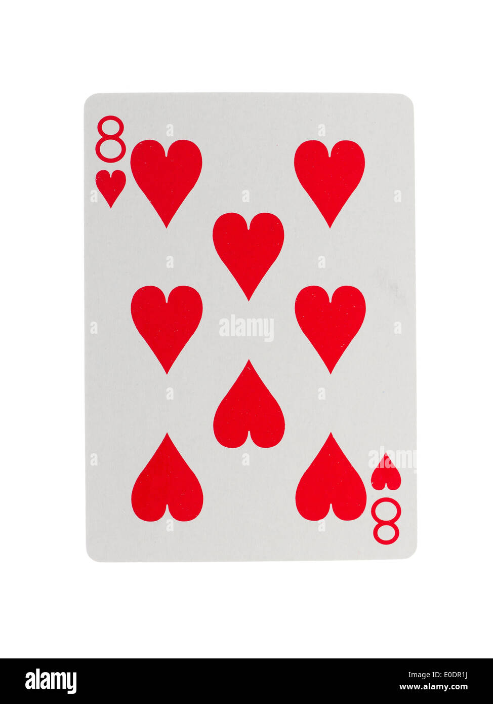 Old playing card (eight) isolated on a white background Stock Photo - Alamy