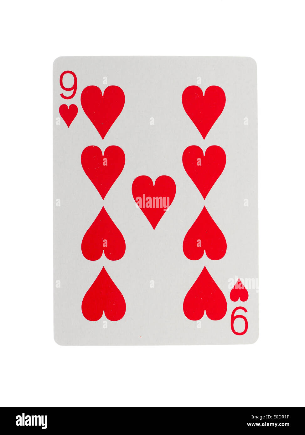 Old playing card (nine) isolated on a white background Stock Photo - Alamy