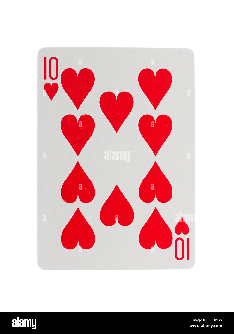 Playing card (ten) isolated on a white background Stock Photo - Alamy