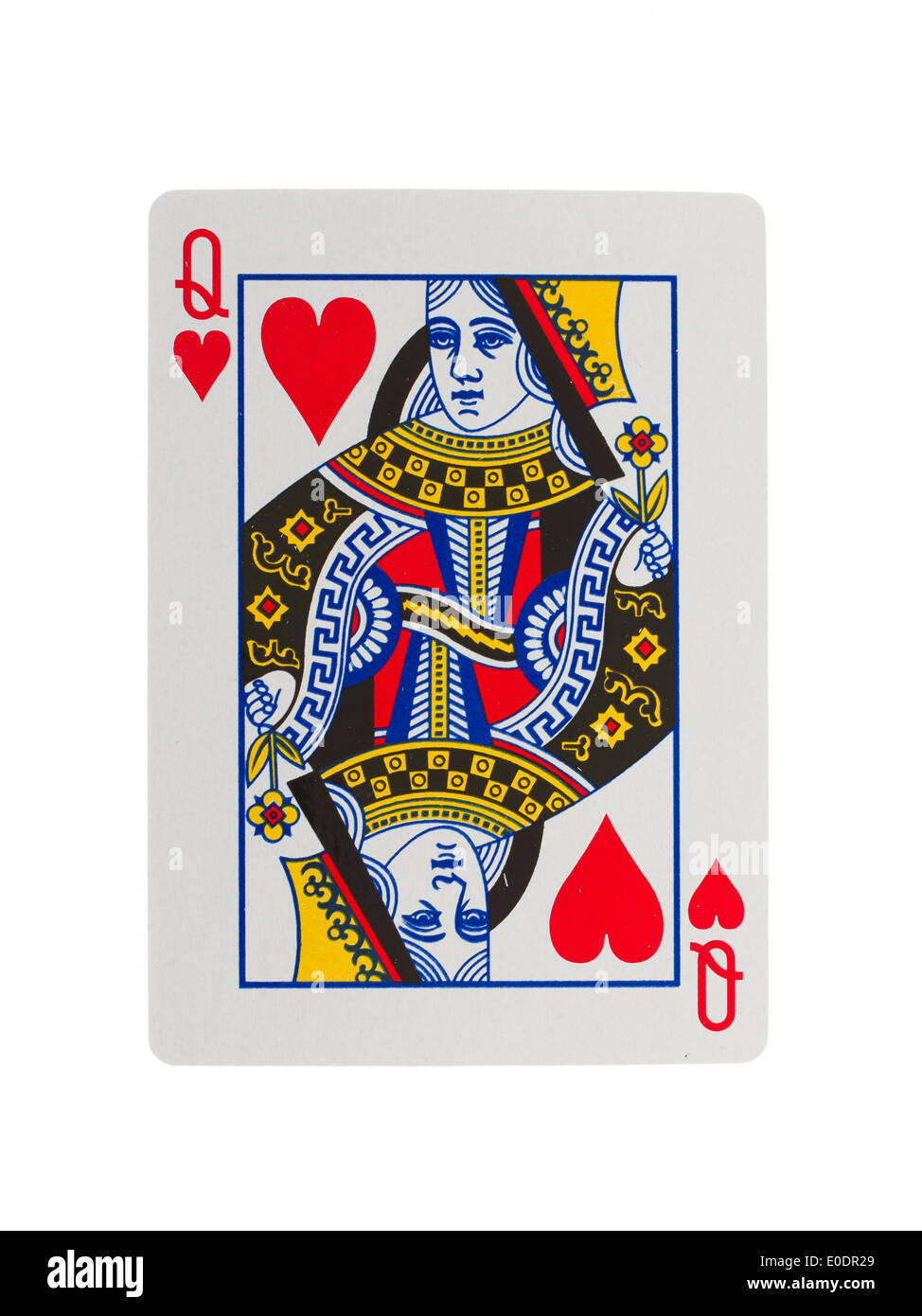Playing card (queen) isolated on a white background Stock Photo - Alamy