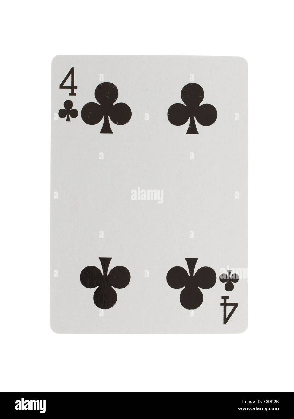 Playing card (four) isolated on a white background Stock Photo - Alamy