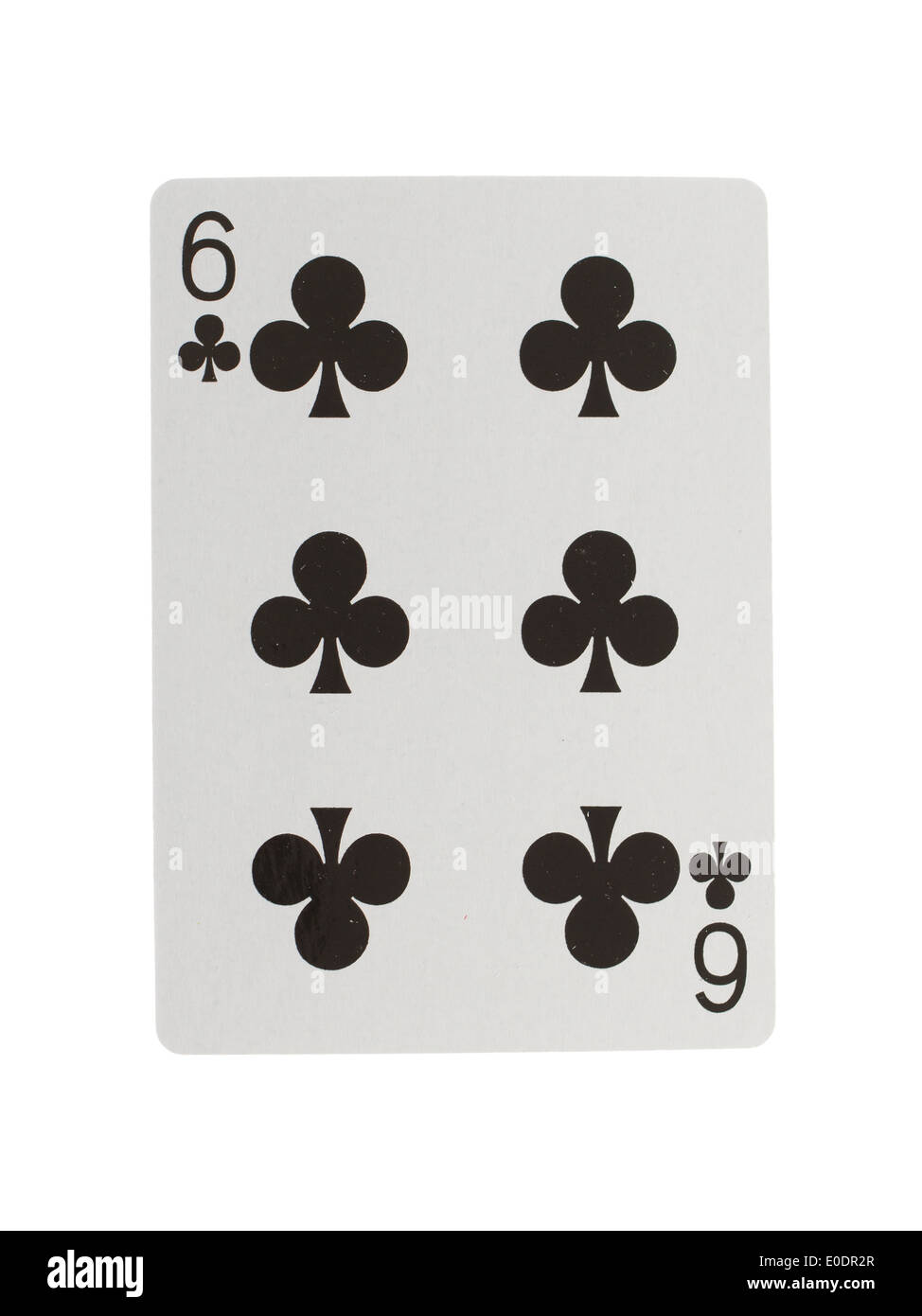 Playing card (six) isolated on a white background Stock Photo - Alamy