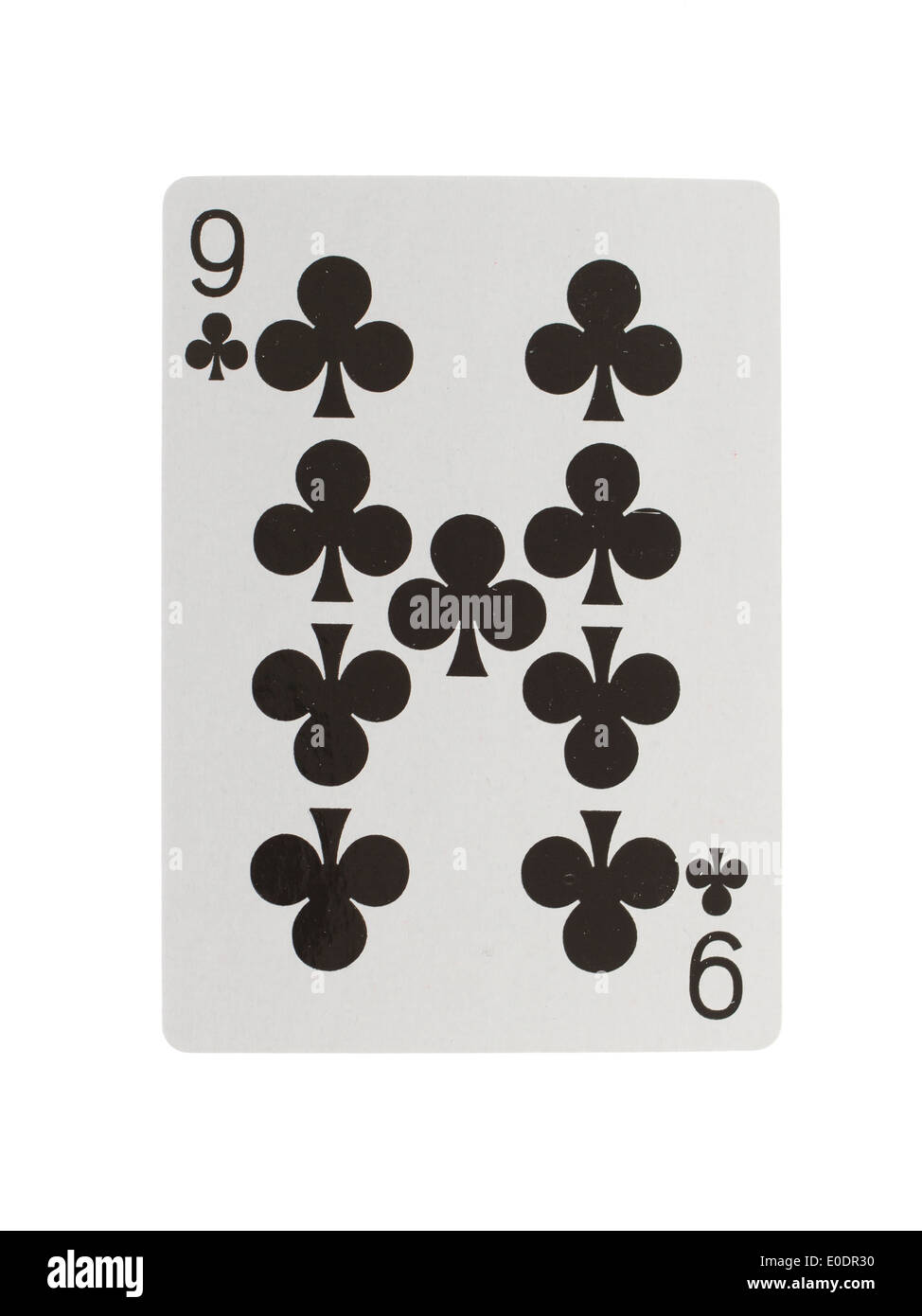 Playing card (nine) isolated on a white background Stock Photo - Alamy