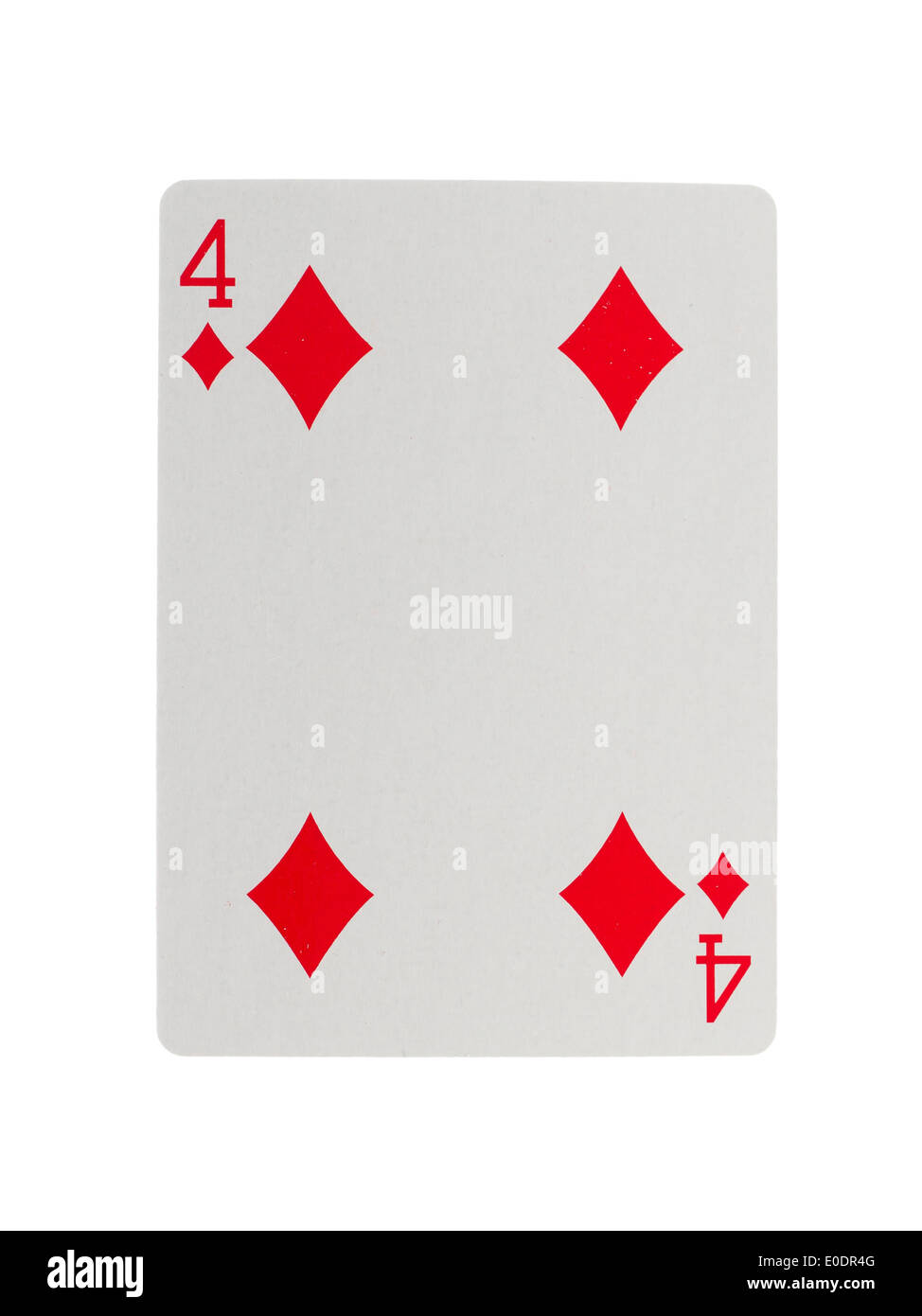 Old playing card (four) isolated on a white background Stock Photo - Alamy