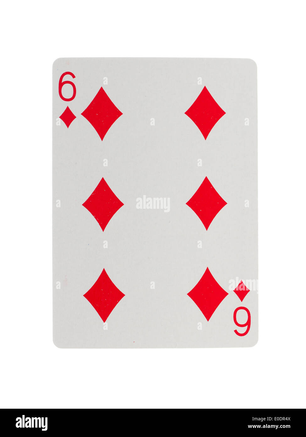 Old playing card (six) isolated on a white background Stock Photo - Alamy