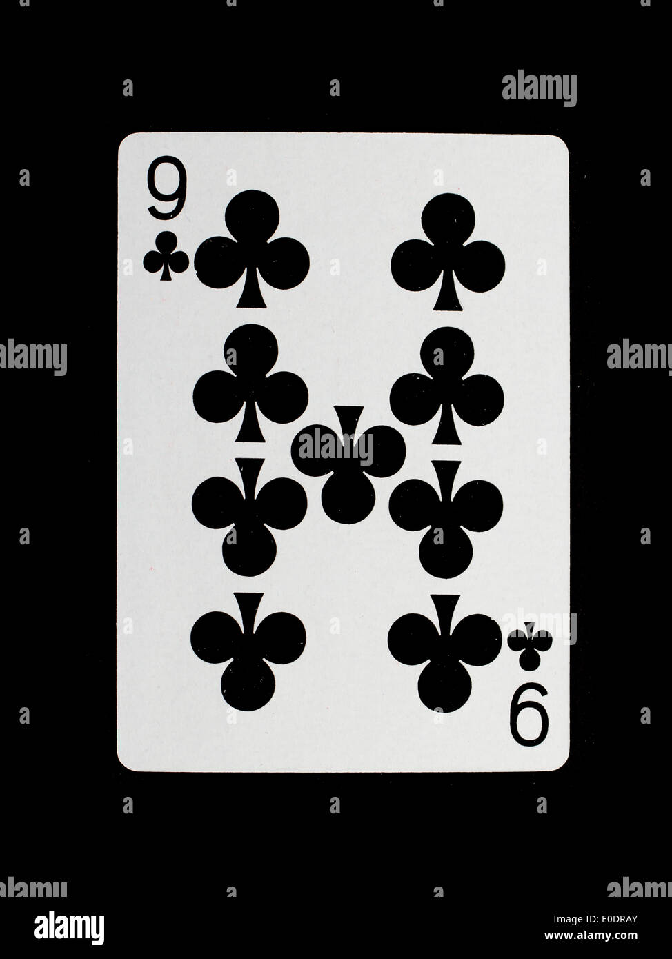 Playing card (nine) isolated on a black background Stock Photo - Alamy
