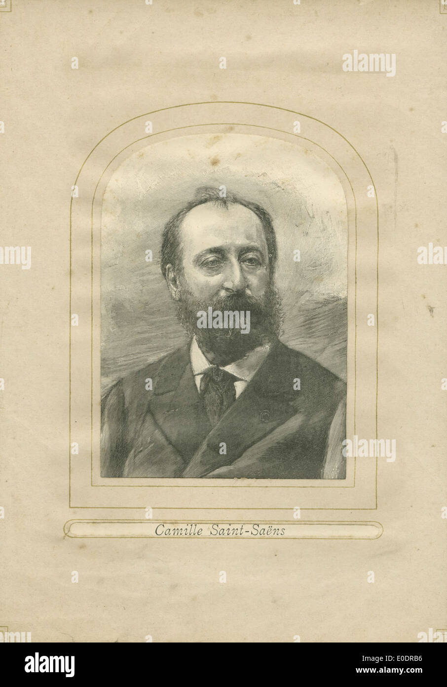A portrait of French composer Camille Saint-Saëns from the 1800s ...