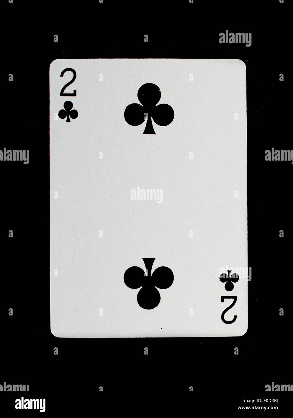 Playing card (two) isolated on a black background Stock Photo - Alamy