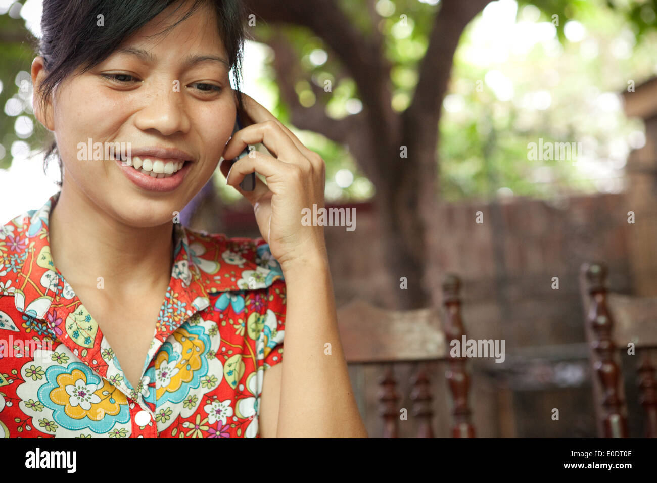 Vietnamese lady talking on mobile phone hi-res stock photography and ...