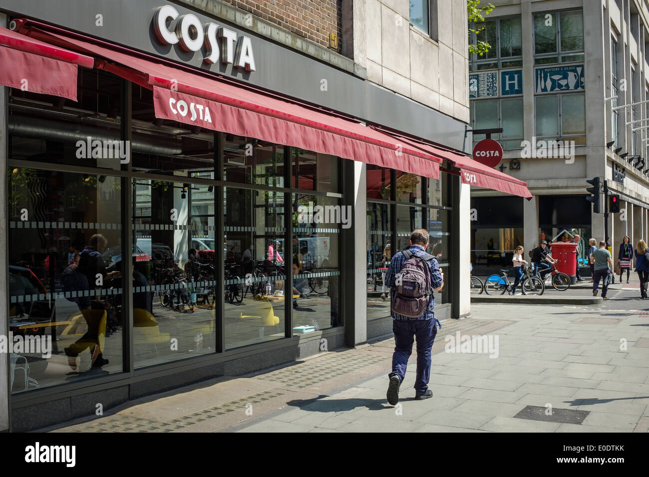 The storefront of a Costa Coffee Shop on Tottenham Court Road, London ...