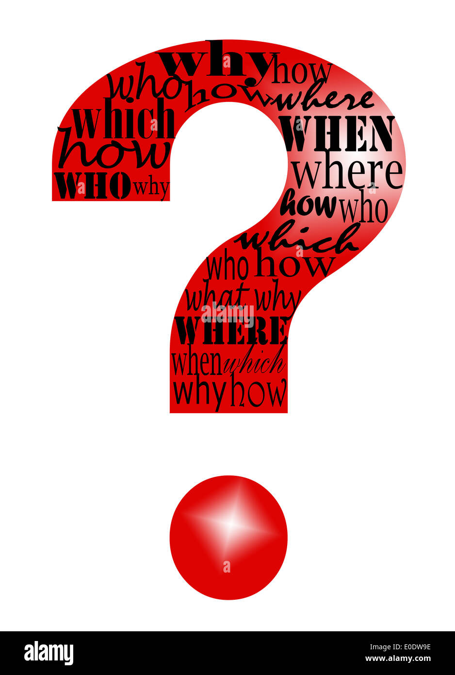 Red question mark on white background Stock Photo - Alamy