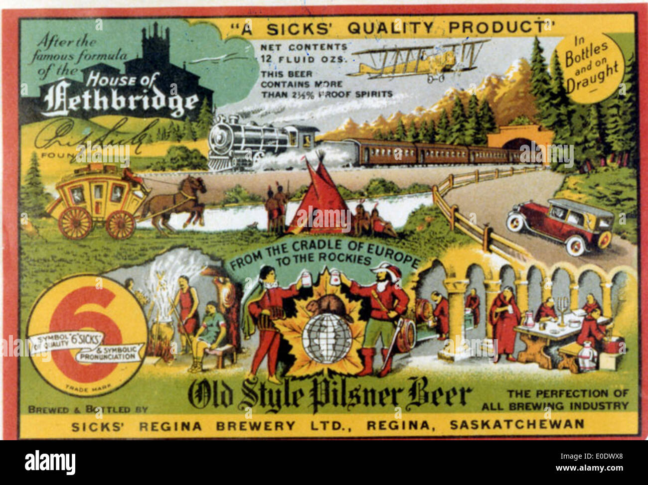 A beer bottle label from The Sick Brewery, displaying the branding for ...