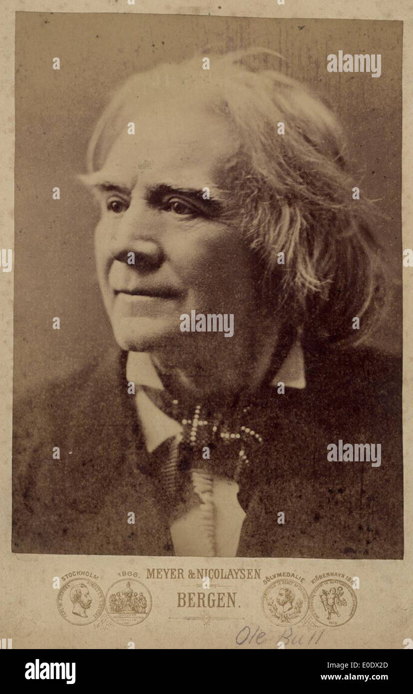 A portrait of Ole Bull, a prominent Norwegian violinist and composer ...